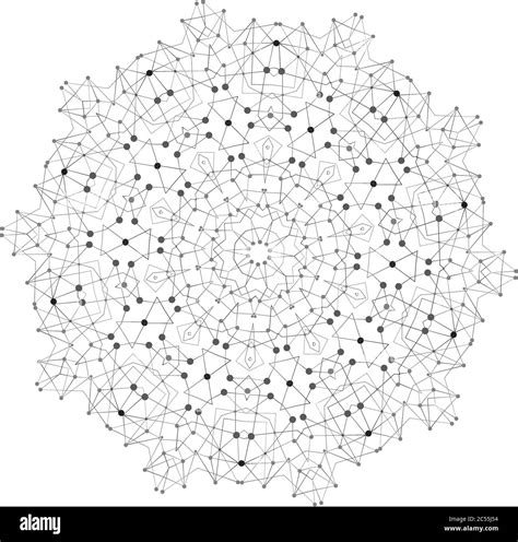 Vector Shape Molecular Structure With Lines And Dots Stock Vector