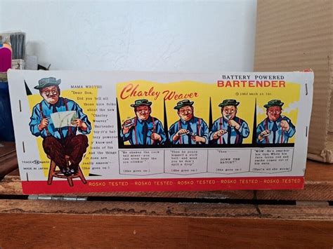 Antique Charley Weaver Battery Powered Bartender W Original Box 4689407723