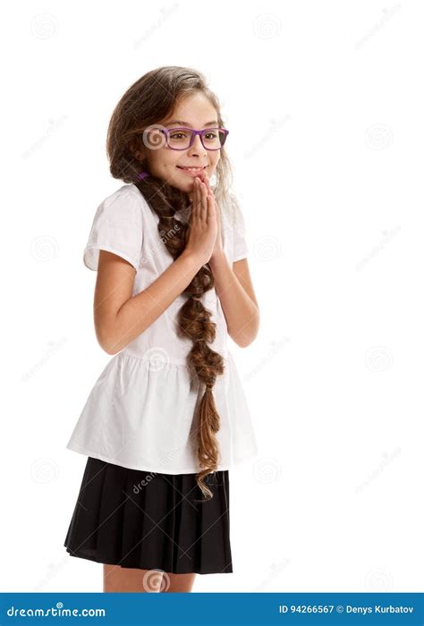 Happy Schoolgirl Waiting Stock Image Image Of Model 94266567