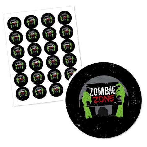 Big Dot Of Happiness Zombie Zone Halloween Birthday Zombie Crawl Circle
