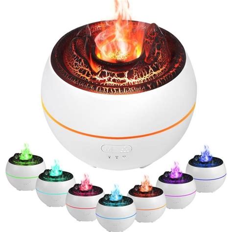Diffuseur D Arômes Avec Effet Flamme Humidificateur D Air 7 Couleurs