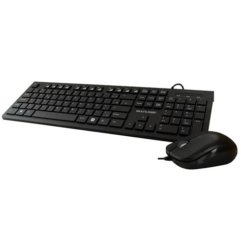 Kit Teclado e Mouse Multilaser Multimídia USB Slim Preto TC240