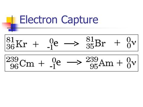 Electron Capture Equation