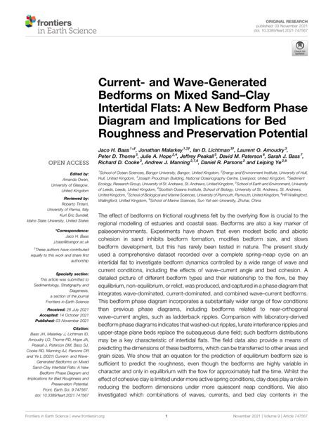 Pdf Current And Wave Generated Bedforms On Mixed Sand Clay Intertidal