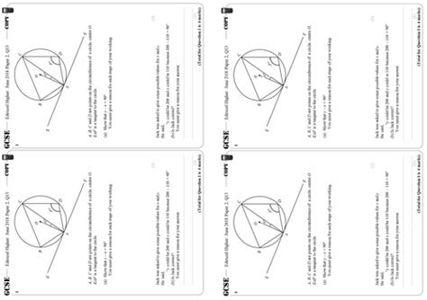 Combining Circle Theorems Higher Gcse Questions Teaching Resources