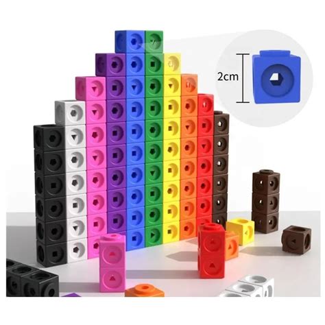 100pcs Plastic Linking Cubes Math Link Cubes Counting Blocks Toys