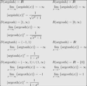 Hyperbolic Trig Identities Formulas Functions
