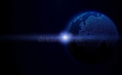 Digital Technology Worldwide Global Network Internet Connection Blue Background Abstract Cyber