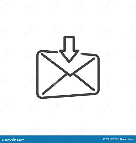 ícone De Linha De Correio Da Caixa De Entrada Ilustração do Vetor