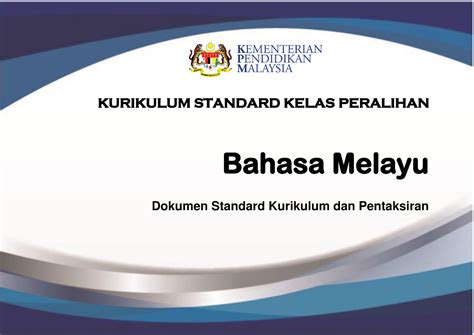 Dskp Kskp Bahasa Melayu Peralihan Dokumen Standard Kurikulum Dan
