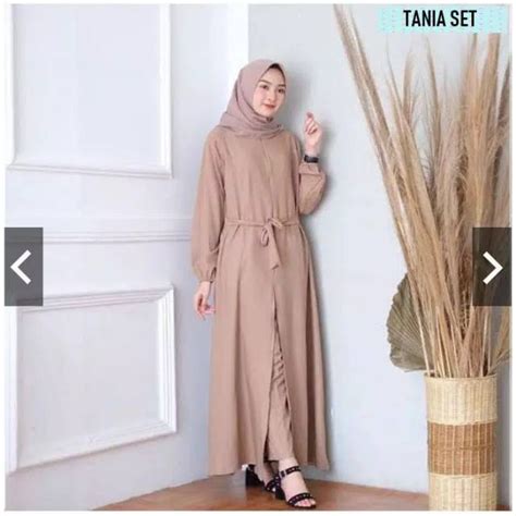 Jual Baju Setelan Wanita Dewasa Import Kekinian Terbaru 2021 Tania Set Setelan Muslim Baju