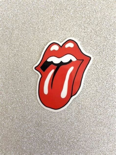 Red Rolling Stones Tongue Logo Sticker Laptopsticker Etsy