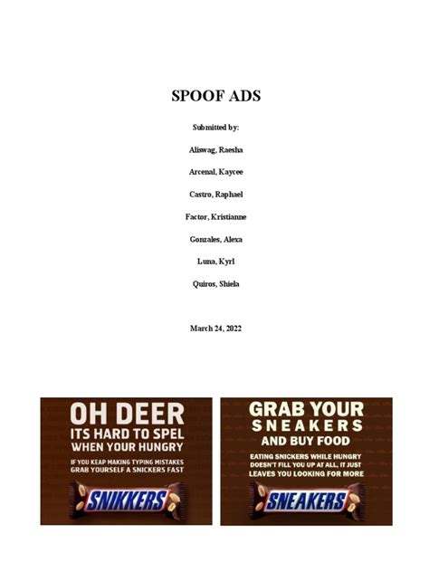 Spoof Ads Proj Pdf Advertising Marketing