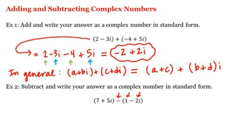 Math 1a 1b Pre Calculus Adding And Subtracting Complex Numbers Uc