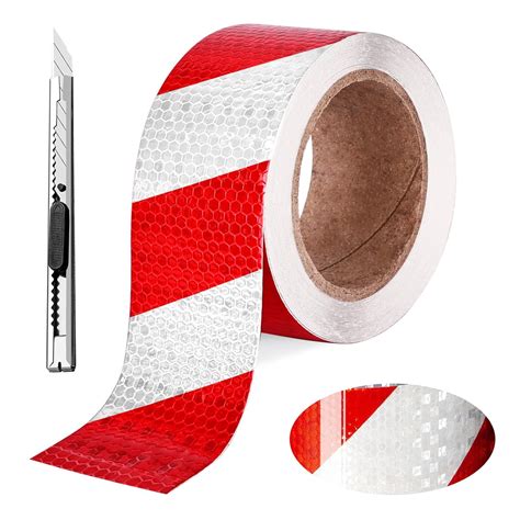 Nizirioo Reflektierendes Klebeband Rot Weiß 25m X 5cm Reflektorband