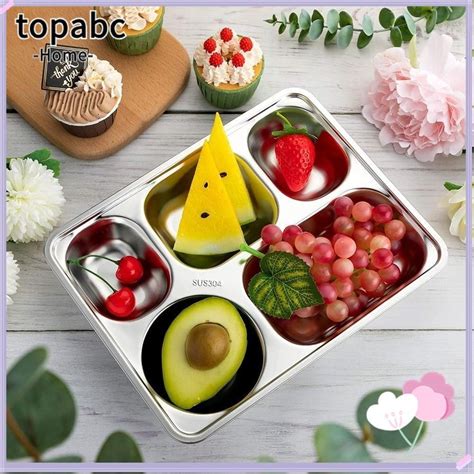 Top ถาดอาหารเย็น แบบหนา แบ่งช่อง คุณภาพสูง สําหรับโรงเรียน โรงอาหาร