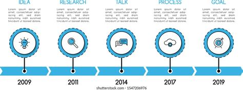 Simple Timeline Infographic 7 Options Flowchart Stock Vector Royalty
