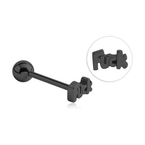 Fuck Black Tongue Barbell Tulsa Body Jewelry