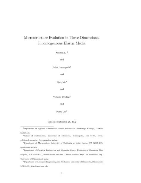 Pdf Microstructure Evolution In Three Dimensional Microstructure Evolution In Three