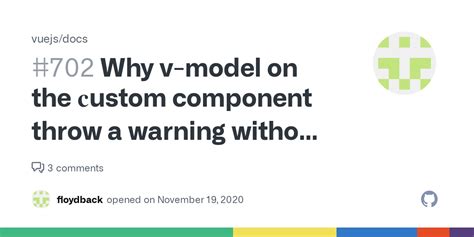 Why V Model On The сustom Component Throw A Warning Without Emits