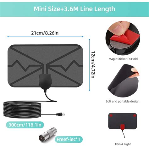 Antenne Tv Antena Digitale Hdtv 4K Interieur Indoor Hd Box High Gain