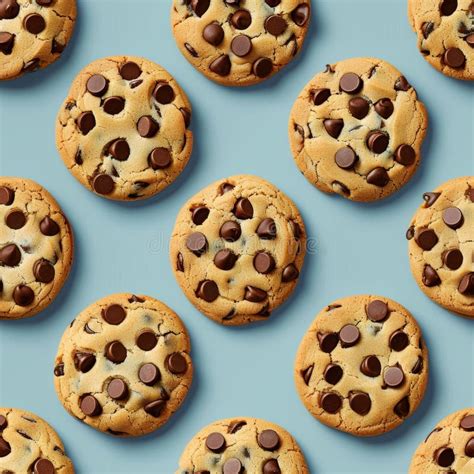 Chocolate Chip Cookie Pattern Seamless Food Background Sweet Treat