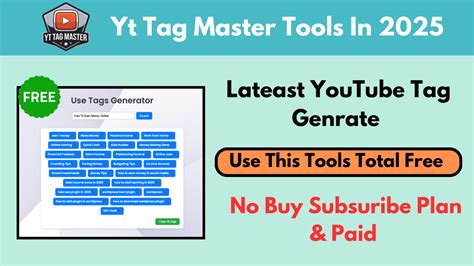 How To Use Yt Tag Master Generate Youtube Video Tag