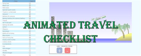 Animated Travel Checklist Leja Vba Solutions