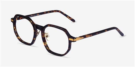 Quentin Geometric Tortoise Gold Full Rim Eyeglasses Eyebuydirect Canada