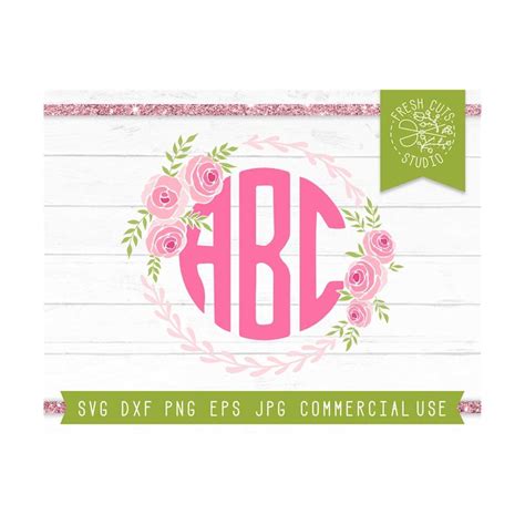Wreath Svg Floral Monogram Frame Svg Flower Wreath Svg Ci Inspire