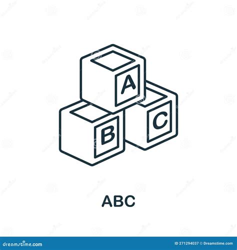 Abc线图标 模板web设计和infographics的单色简单abc大纲图标 向量例证 插画 包括有 路线 幼稚园 271294037