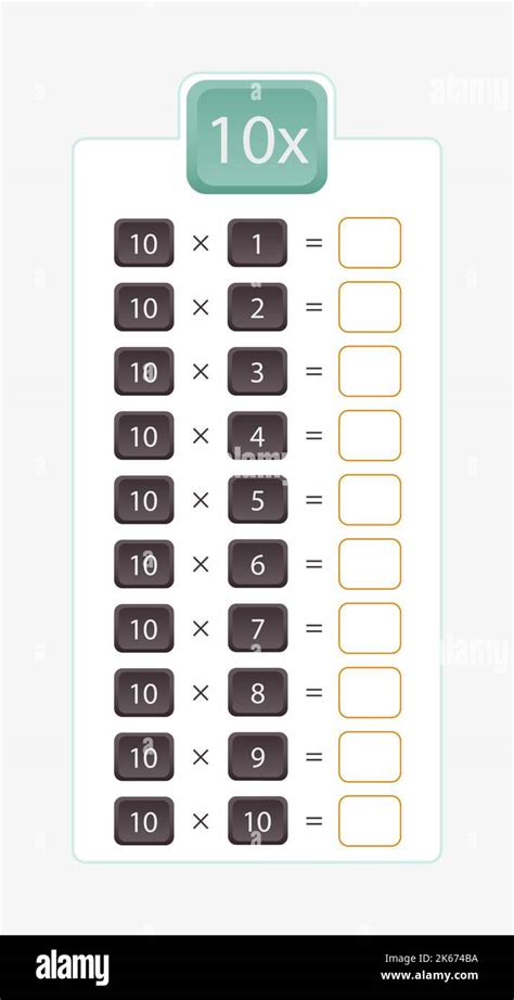 10x multiplication for practice multiplication table without answers