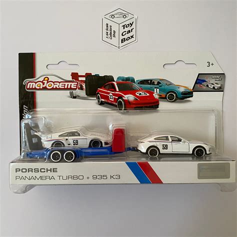 Majorette Race Trailers Porsche 935 K3 And Panamera Turbo White 16