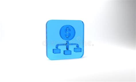 Blue Dollar On Top Of Financial Hierarchy Icon Isolated On Grey