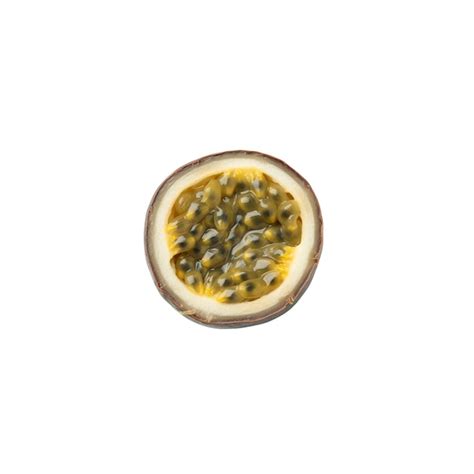 Passion Fruit Cut In Half Seeds Visible Premium Ai Generated Psd