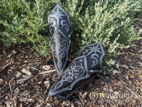 Leather Celestial Bracers Larp Cosplay Armor Accessory Medieval