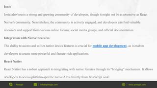 React Native Vs Ionic The Best Mobile App Framework PPT