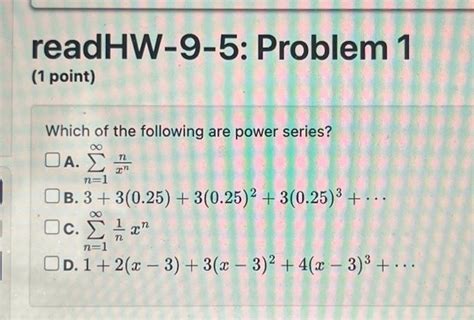 Solved ReadHW 9 5 Problem 1 1 Point Which Of The Chegg