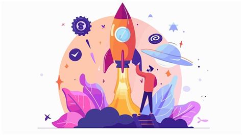 Rocket Launch For Business Growth Premium Ai Generated Vector