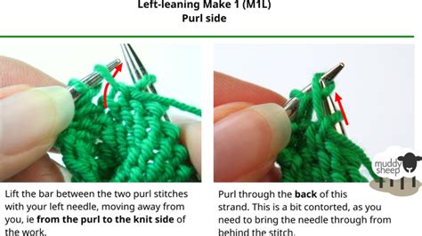Increases Make 1 Left Right Knit Side Purl Side With Hole No Hole