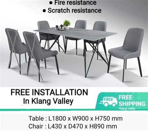Q 10 3 Options 6 Feet Fire Resistant Ceramic Dining Set 6 Seater