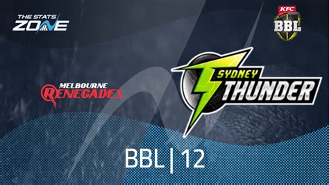 Melbourne Renegades Vs Sydney Thunder Round Robin Preview