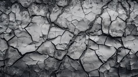 Premium Ai Image Cracked Stone Surface In Black And White