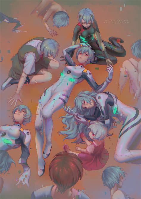 Ayanami Rei And Ikari Yui Neon Genesis Evangelion Drawn By Kay Tee