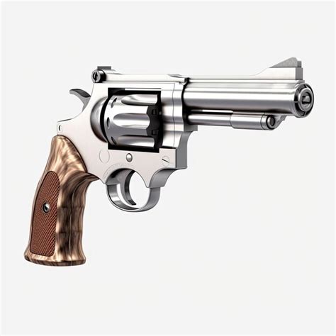 Premium Photo 3d Revolver Silver Color Palette