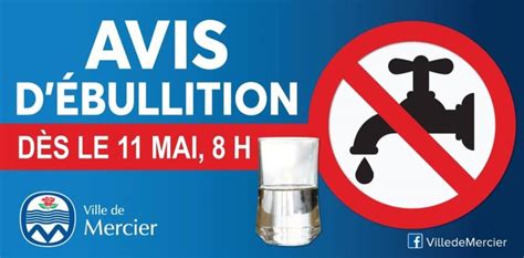 Avis débullition préventif le mai Ville de Mercier