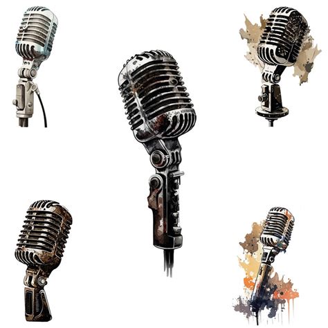 Vintage Condenser Microphone Png Bundle Condenser Microphone Etsy