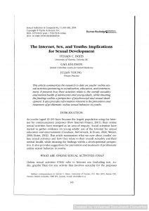 The Internet Sex And Youths Implications For Sexual Development Culture Reframed