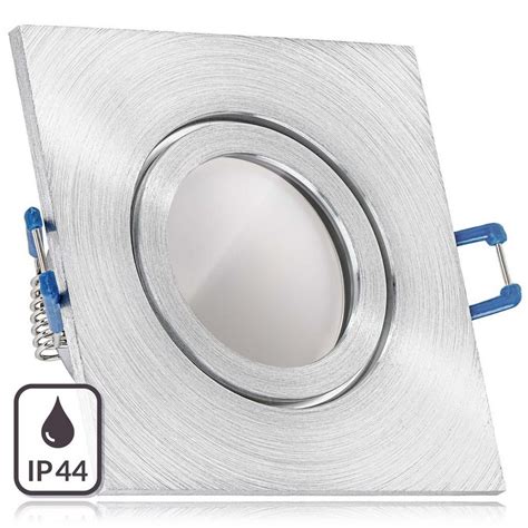 Ledando Led Einbaustrahler Ip44 Led Einbaustrahler Set Aluminium Natur Mit 4000k Led Gu10 Markens