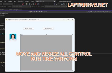 C Di chuyển và thay đổi kích thước Control Winform khi ứng dụng đang